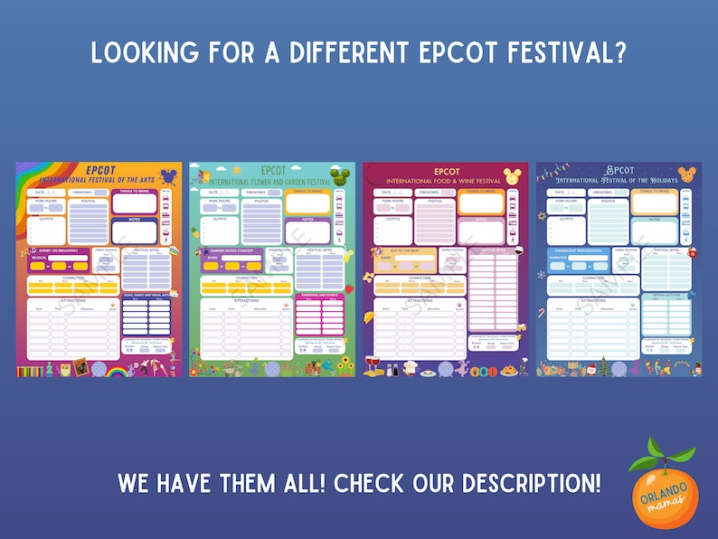 WDW Epcot Festival of the Arts Itinerary Planner, Orlando Vacation ...