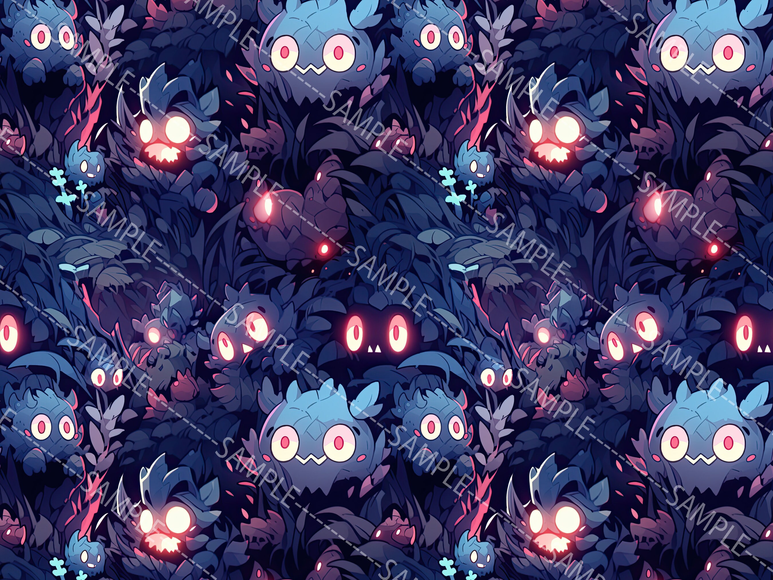 Little Monsters Digital Seamless Paper Kawaii Monster Digital - Etsy