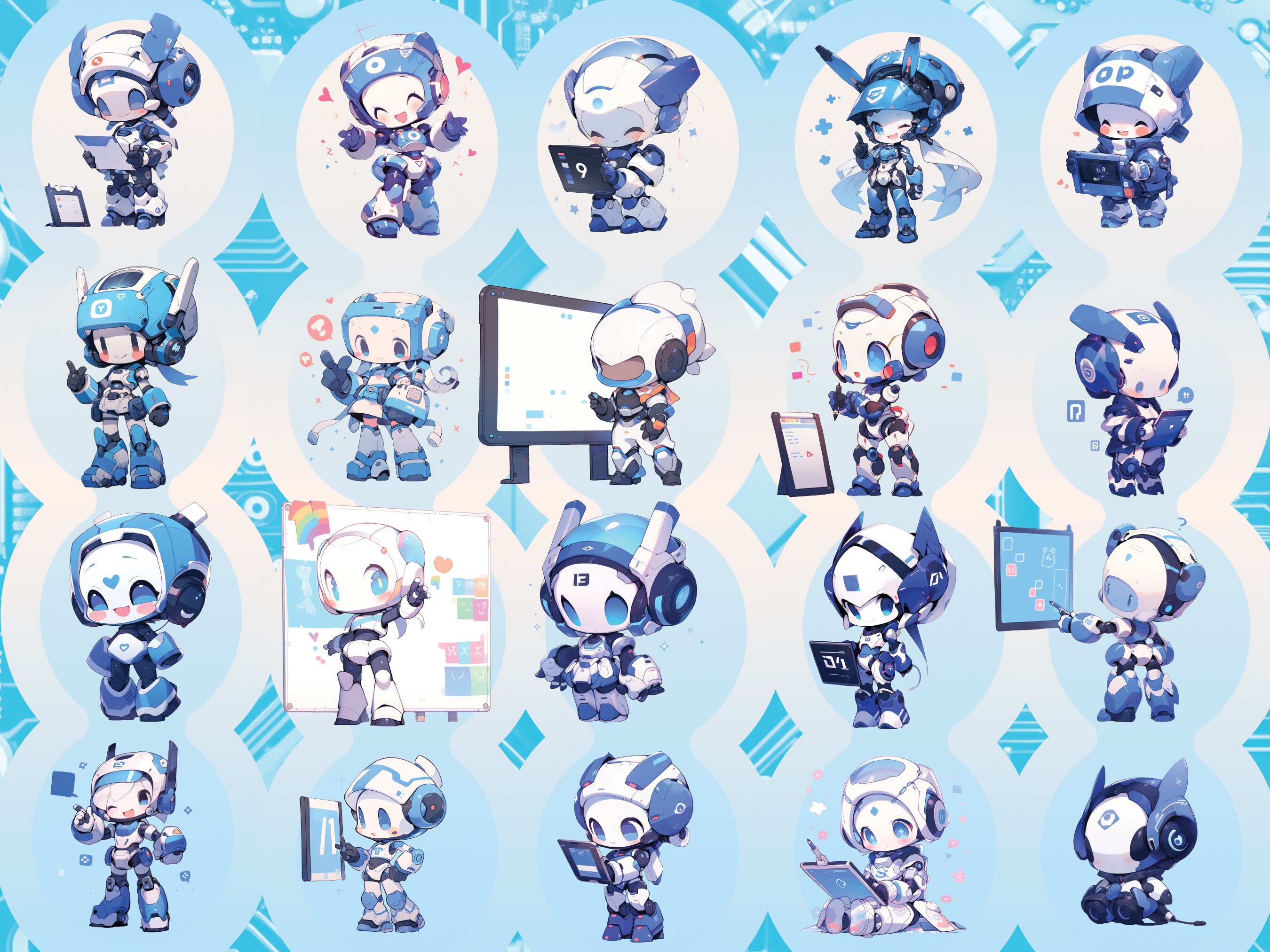 Cute Robot Clip Art Set 50 Robot Characters, Fun Robot, Mechanical ...