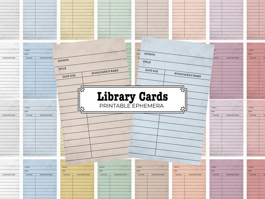 Vintage Library Cards | Printable for Junk Journals, Scrapbooking ...