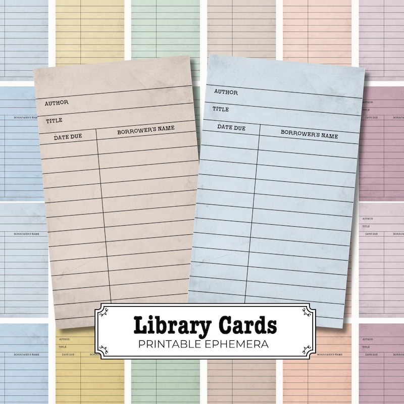 Library Cards - Etsy