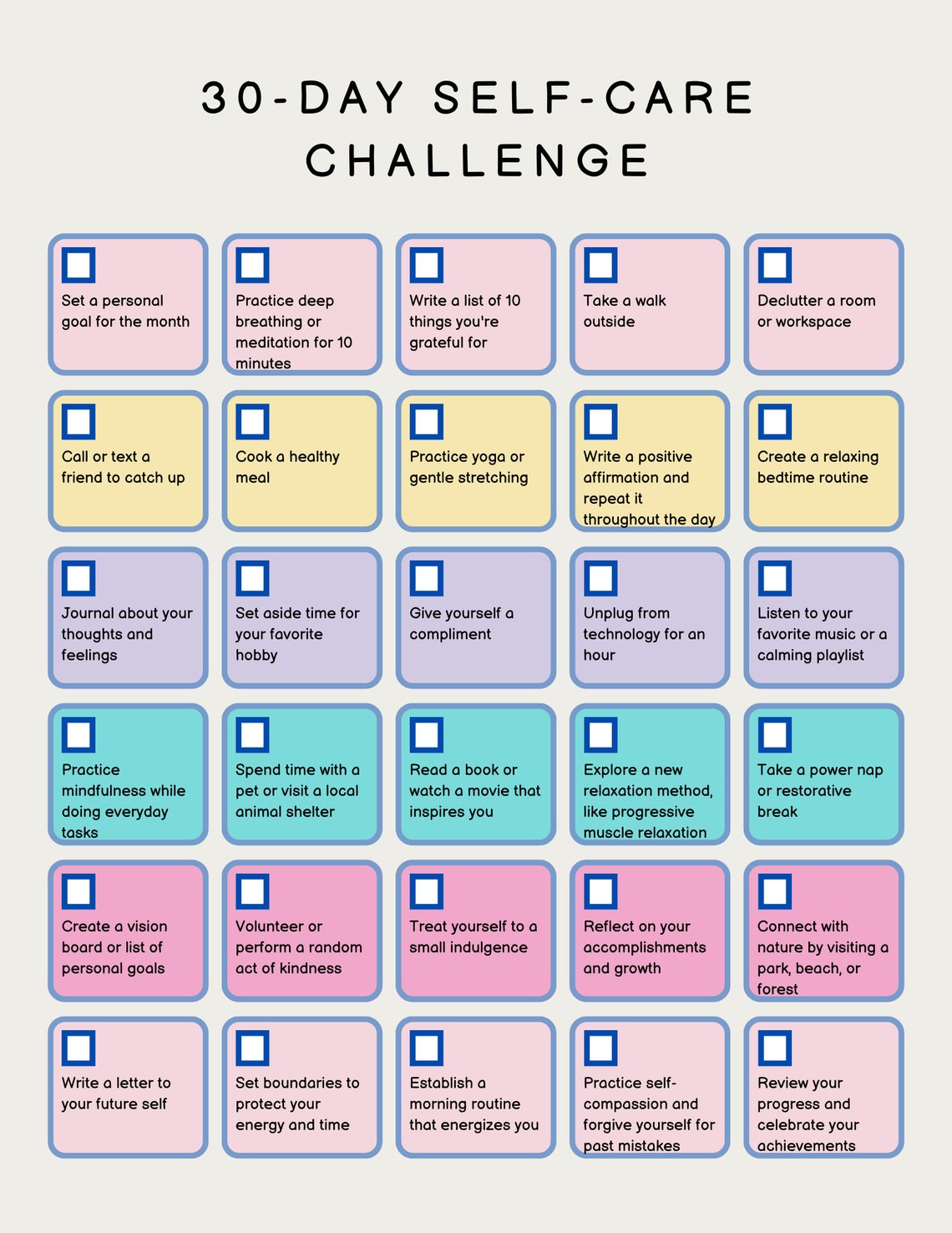 Digital Planner, 30-day Self-care Plan, iPad Planner, Self-care Plan, Dated Digital Planner ...