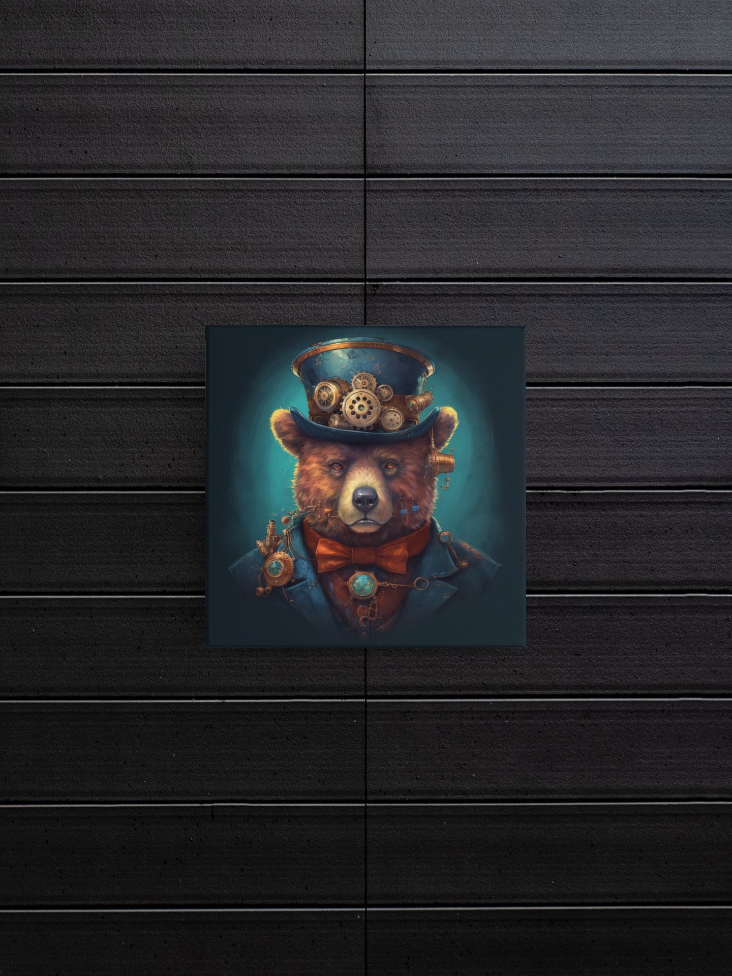 Steampunk Bear Portrait No2, Painting Bear Poster, Art Poster Print ...