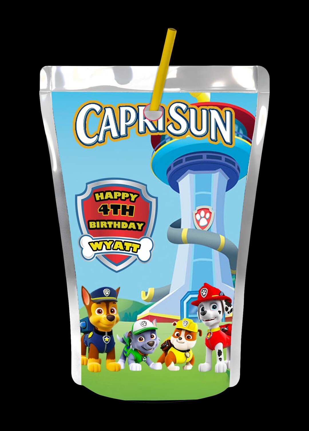 Personalized Capri Sun, Birthday Favors, Party Favors, Paw Patrol Theme ...