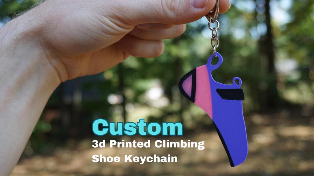 Custom 3D Printed Climbing Shoe Keychain - Custom Keychain - Backpack ...