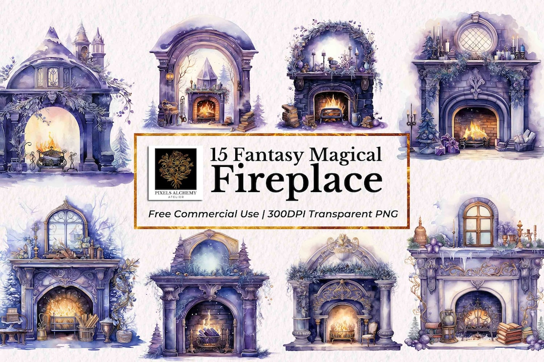 15 Fantasy Magical Fireplace Clipart, Transparent PNG, Free Commercial ...