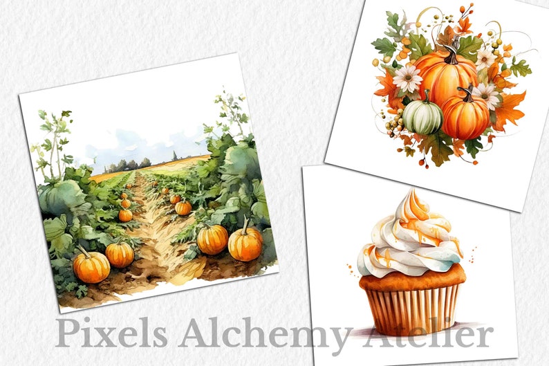 37 Pumpkin Bundle Watercolor Clipart, Transparent PNG, FREE Commercial ...