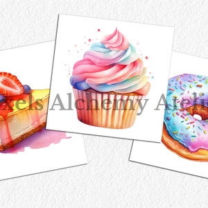 30 Rainbow Desserts Watercolor Clipart, Transparent PNG, FREE ...