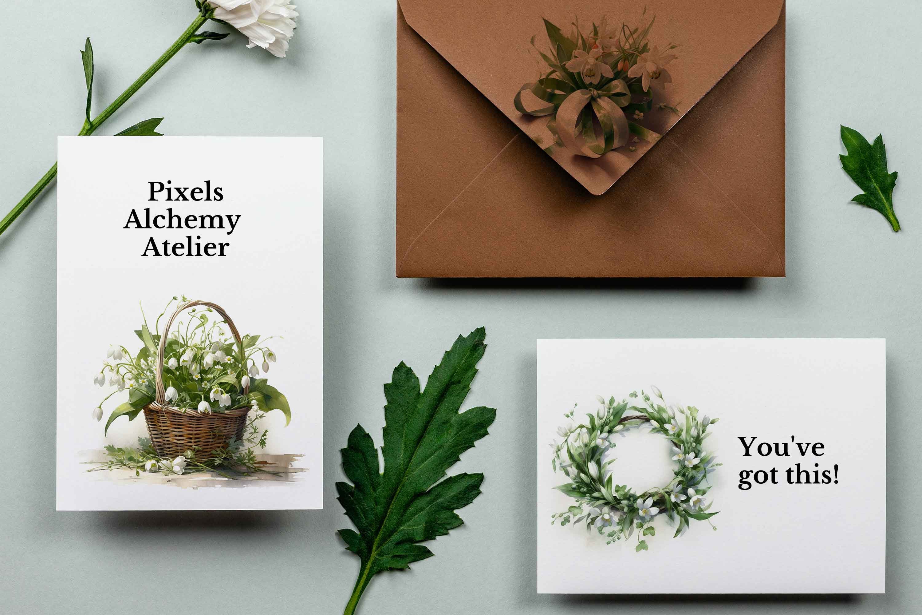 15 January-snowdrop Birth Flower Watercolor Clipart, Jpgs and Bonus ...