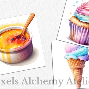 30 Rainbow Desserts Watercolor Clipart, Transparent PNG, FREE ...