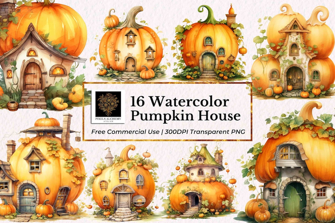 16 Fairy Cute Pumpkin House Clipart, Transparent PNG, Free Commercial ...