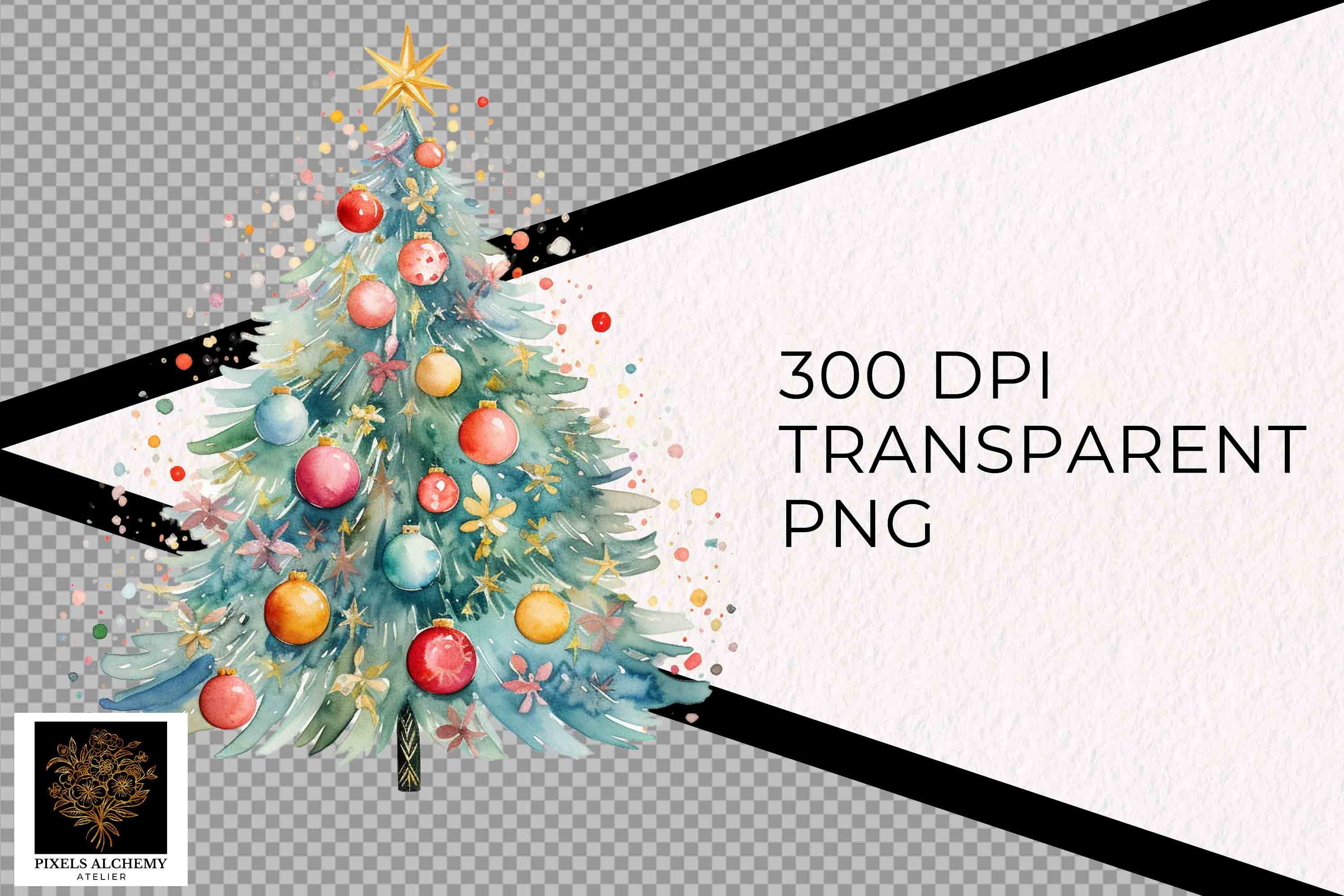 15 Retro Christmas Tree Clipart, Transparent PNG, Free Commercial Use ...