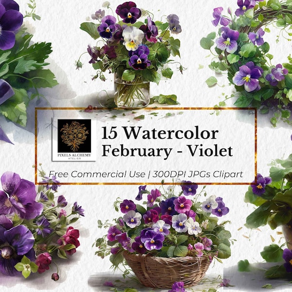 February Birth Flower Clipart - Etsy