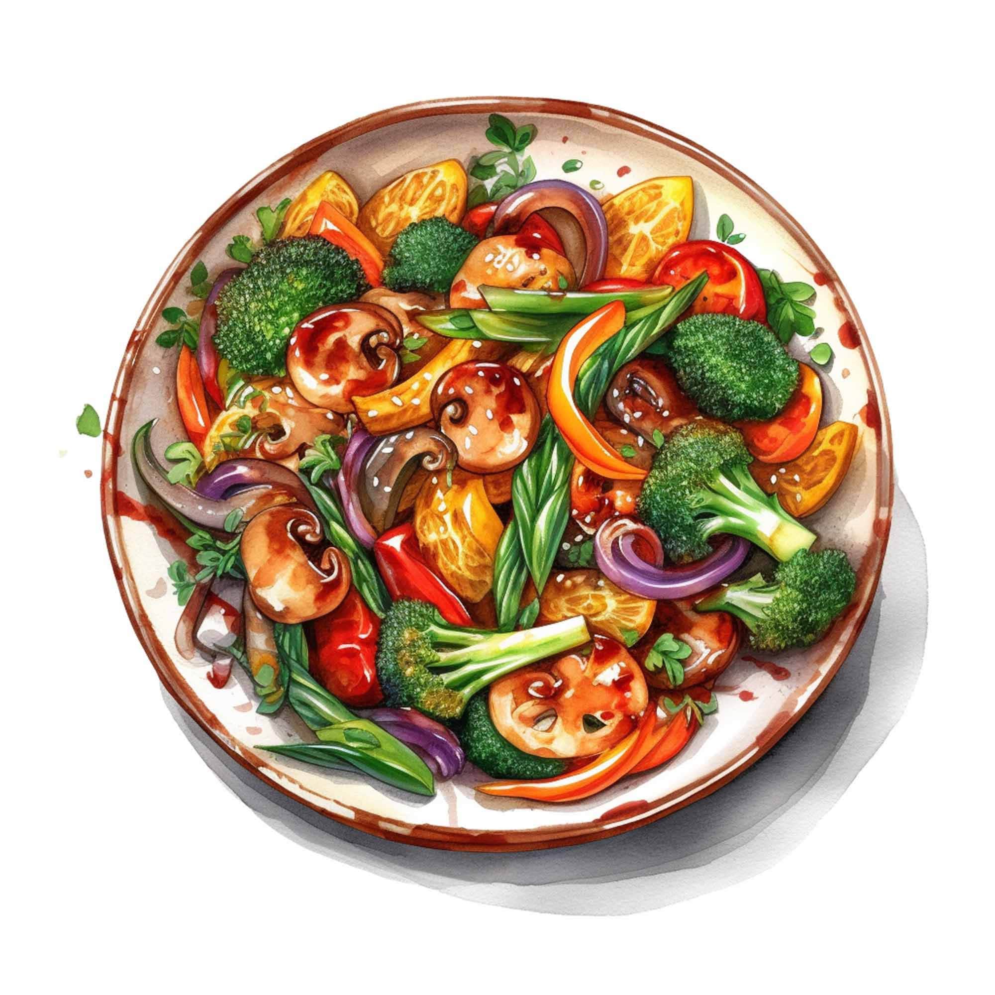 12 Vegetarian Dishes Jpgs Clipart, Food Clipart, White Background, Free ...