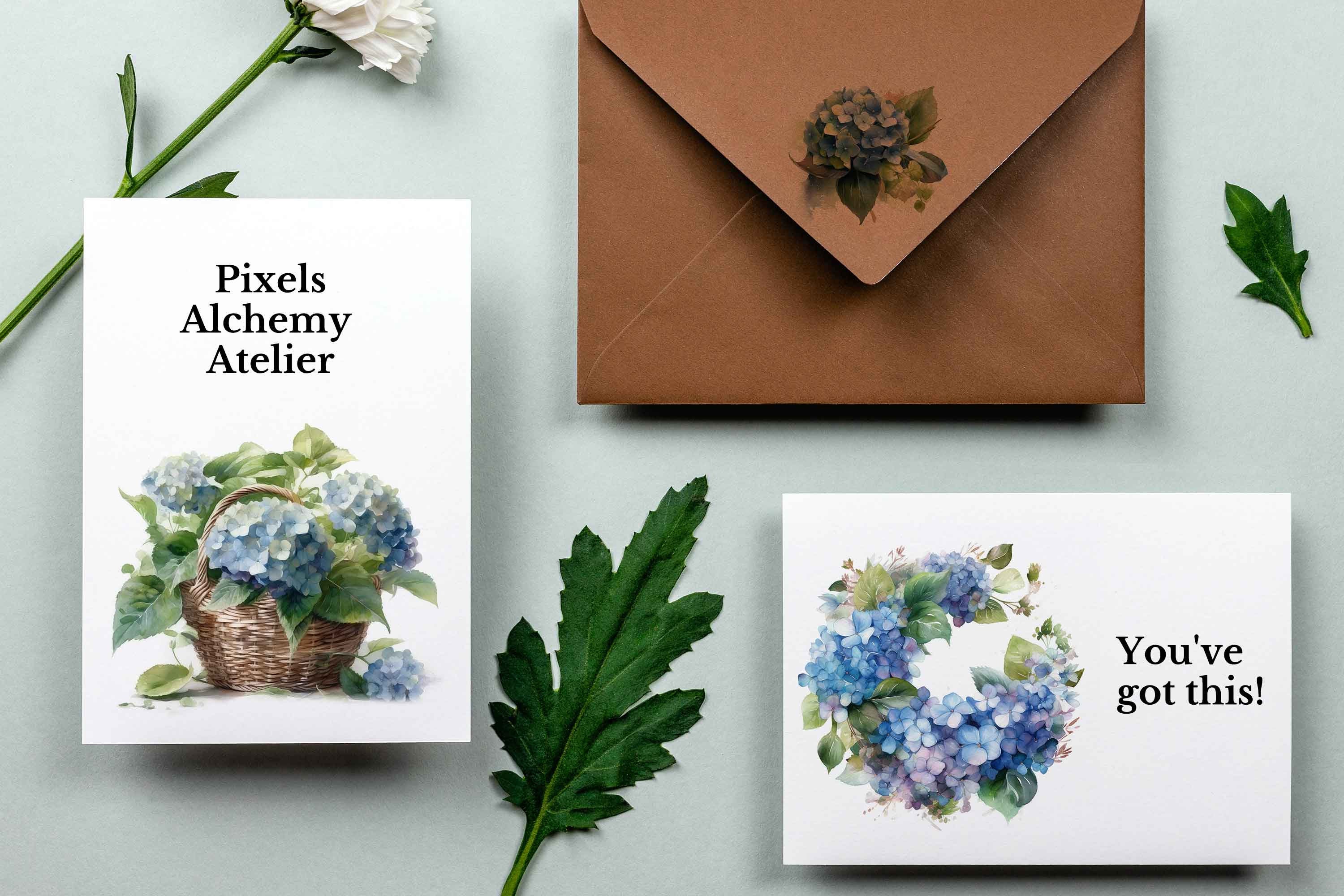 15 Blue Hydrangea Bundle Jpgs Watercolor Clipart on White - Etsy