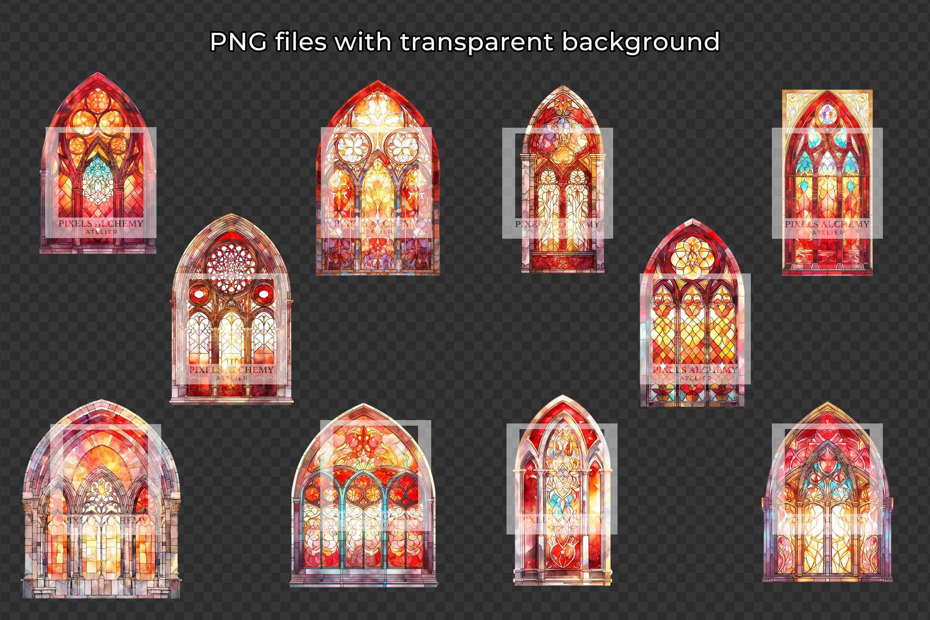 25 Stained Glass Windows - Red Ruby Fantasy Clipart, Transparent PNG ...