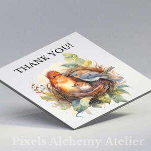 12 Watercolor Mother's Day Mom&baby Birds Clipart, Transparent PNG for ...