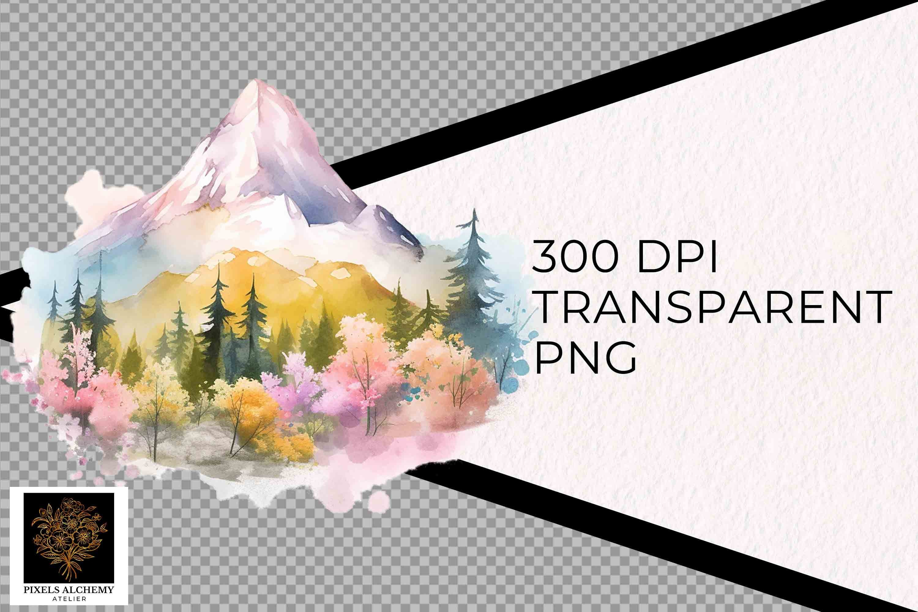 20 Spring Dreamscape Watercolor Clipart, Transparent PNG, FREE ...