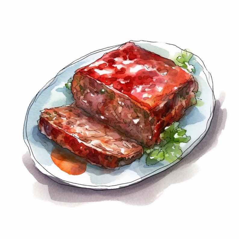 20 American Food Jpgs, Watercolor Clipart, on White Background, Free ...