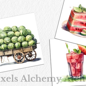 33 Watermelon Bundle Watercolor Clipart, Transparent PNG, FREE ...