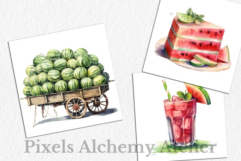 33 Watermelon Bundle Watercolor Clipart, Transparent PNG, FREE ...