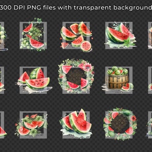 33 Watermelon Bundle Watercolor Clipart, Transparent PNG, FREE ...