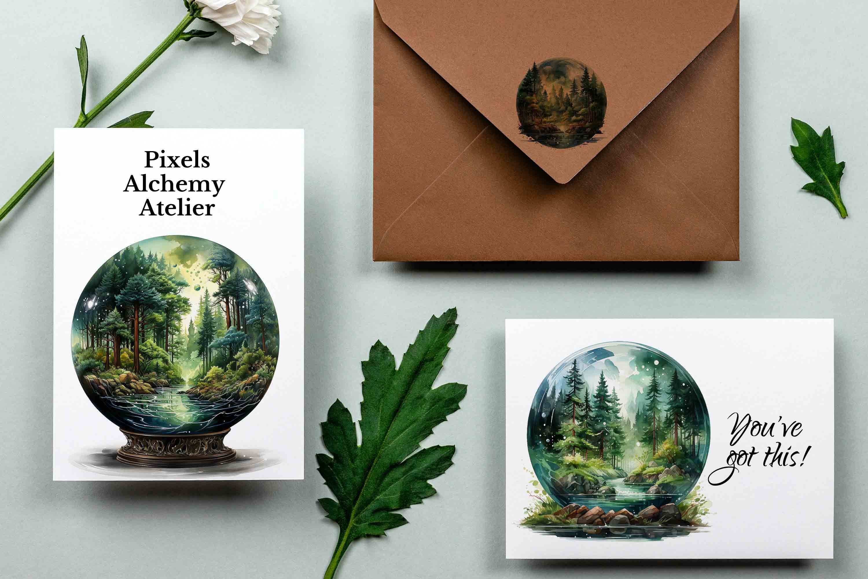 15 Enchanted Forest Crystal Ball Watercolor Clipart Set, Pngs, FREE ...