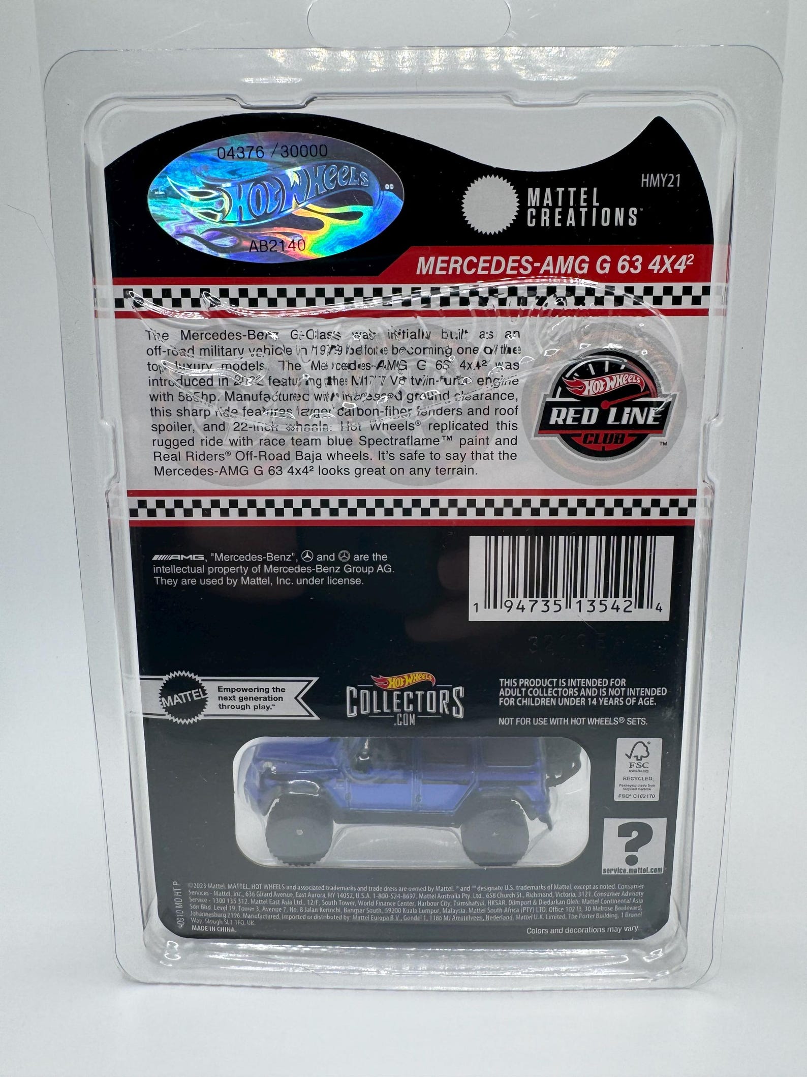 Hot Wheels RLC Mercedes AMG G63 4X4 - Blue - Gift for Collectors - Etsy