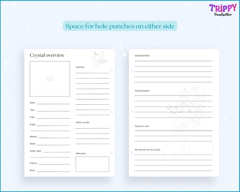 Crystal Planner, Crystal Overview Journal, Crystal Tracker, Planner Printable, Planner Template ...