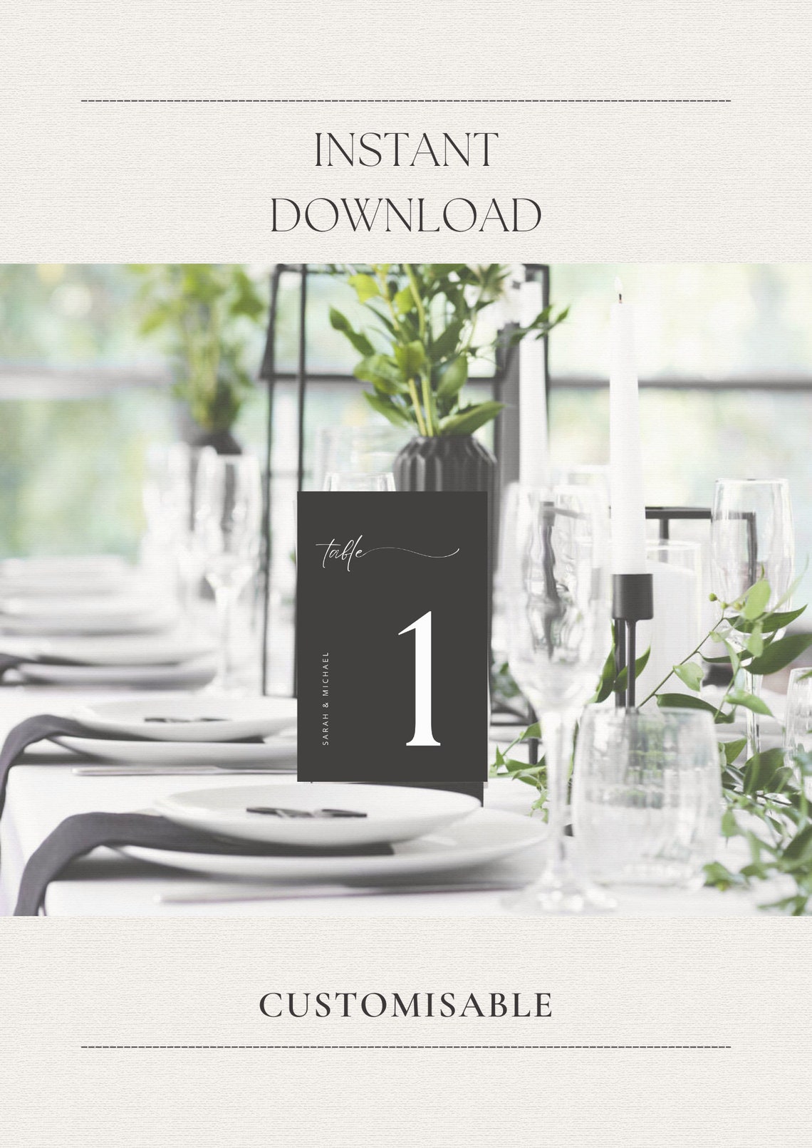 Printable Slate Black Table Numbers. Customisable Wedding & Event Decor ...