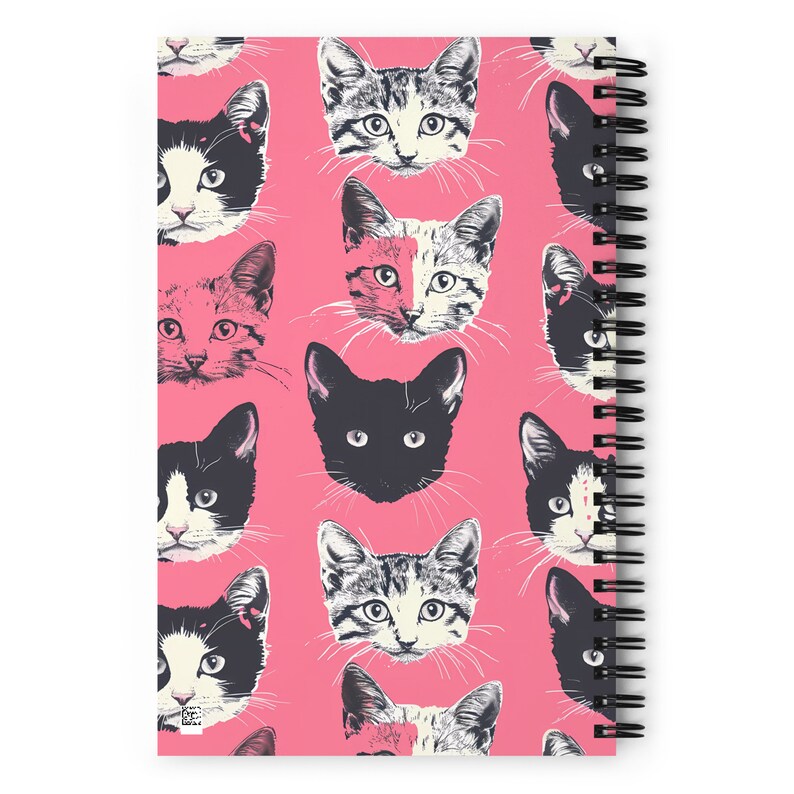 Cat Lover Pink Preppy Spiral Notebook Cute Cats - Etsy