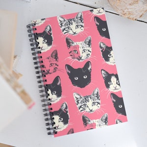 Cat Lover Pink Preppy Spiral Notebook Cute Cats - Etsy