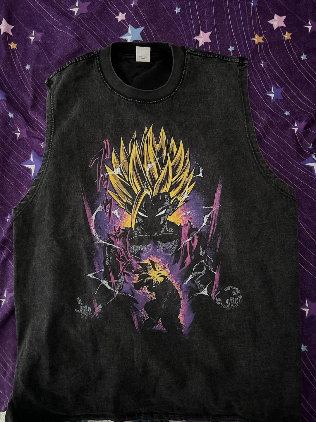 Vintage Custom Dbz Anime Wife Beater Ultra Ego Vegeta Gym Shirt Super ...