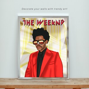 The Weeknd Fan Art Poster | Blinding Lights Portrait | Digital Download ...