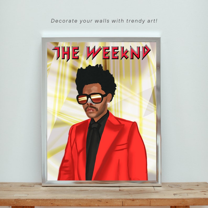 The Weeknd Fan Art Poster | Blinding Lights Portrait | Digital Download ...