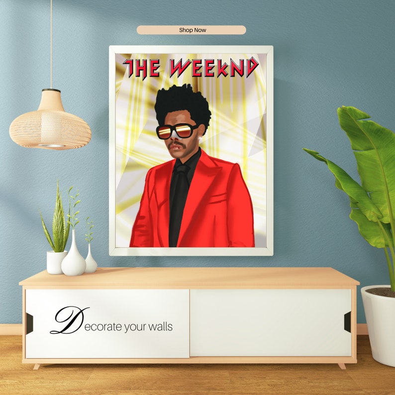 The Weeknd Fan Art Poster | Blinding Lights Portrait | Digital Download ...