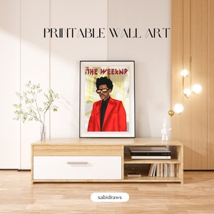 The Weeknd Fan Art Poster | Blinding Lights Portrait | Digital Download ...