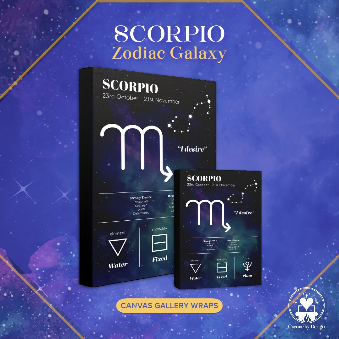 Scorpio Canvas Cosmic Galaxy Zodiac Canvas Gift for Scorpio Mom ...