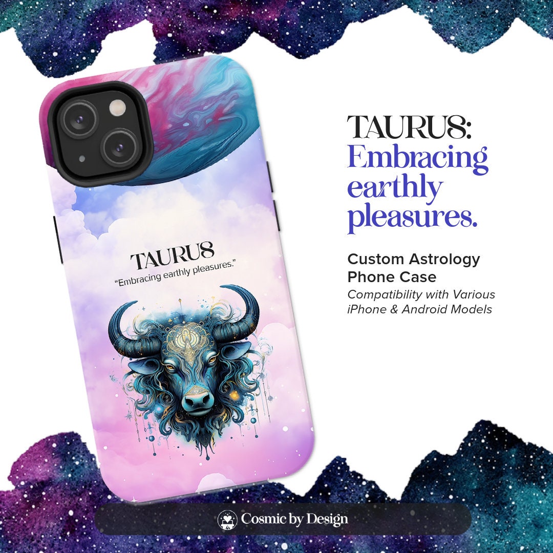 Taurus Zodiac Phone Case: "embracing Earthly Pleasures" Design - Etsy