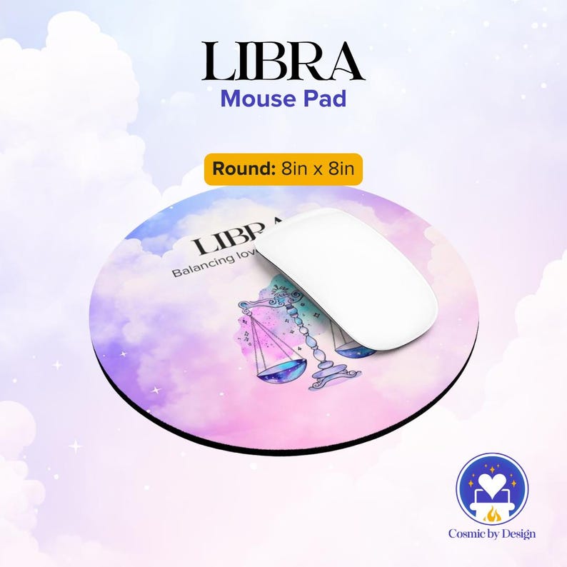 Libra Zodiac Mouse Pad: Cosmic Office Desk Accessory - Etsy