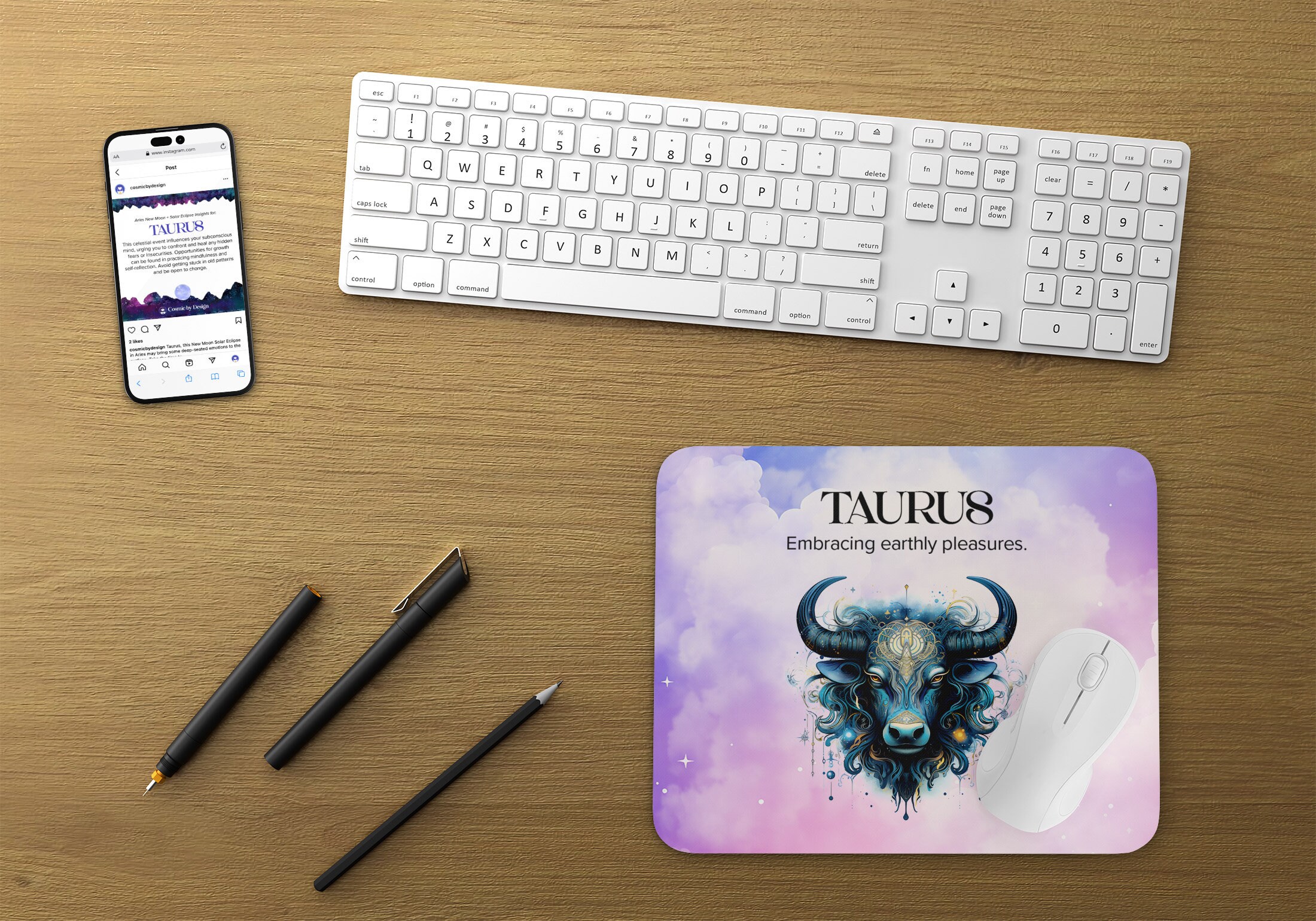 Taurus Zodiac Mouse Pad: Cosmic Office Desk Accessory - Etsy