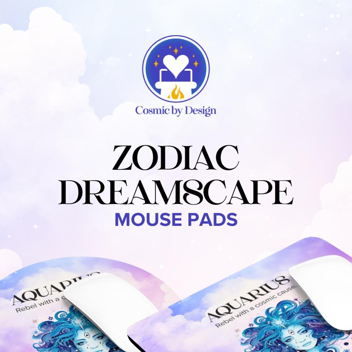 Aquarius Zodiac | Mouse Pad | Cosmic | Office Desk | Office Accessories ...