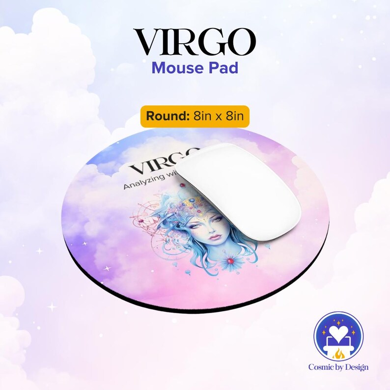 Virgo Zodiac Mouse Pad | Cosmic | Office Desk | Office Accessories | Zodiac Gift | Virgo Gift ...