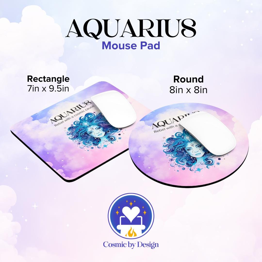Aquarius Zodiac | Mouse Pad | Cosmic | Office Desk | Office Accessories ...