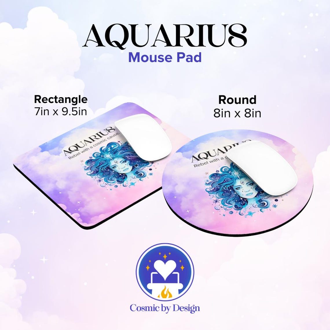 Aquarius Zodiac | Mouse Pad | Cosmic | Office Desk | Office Accessories ...