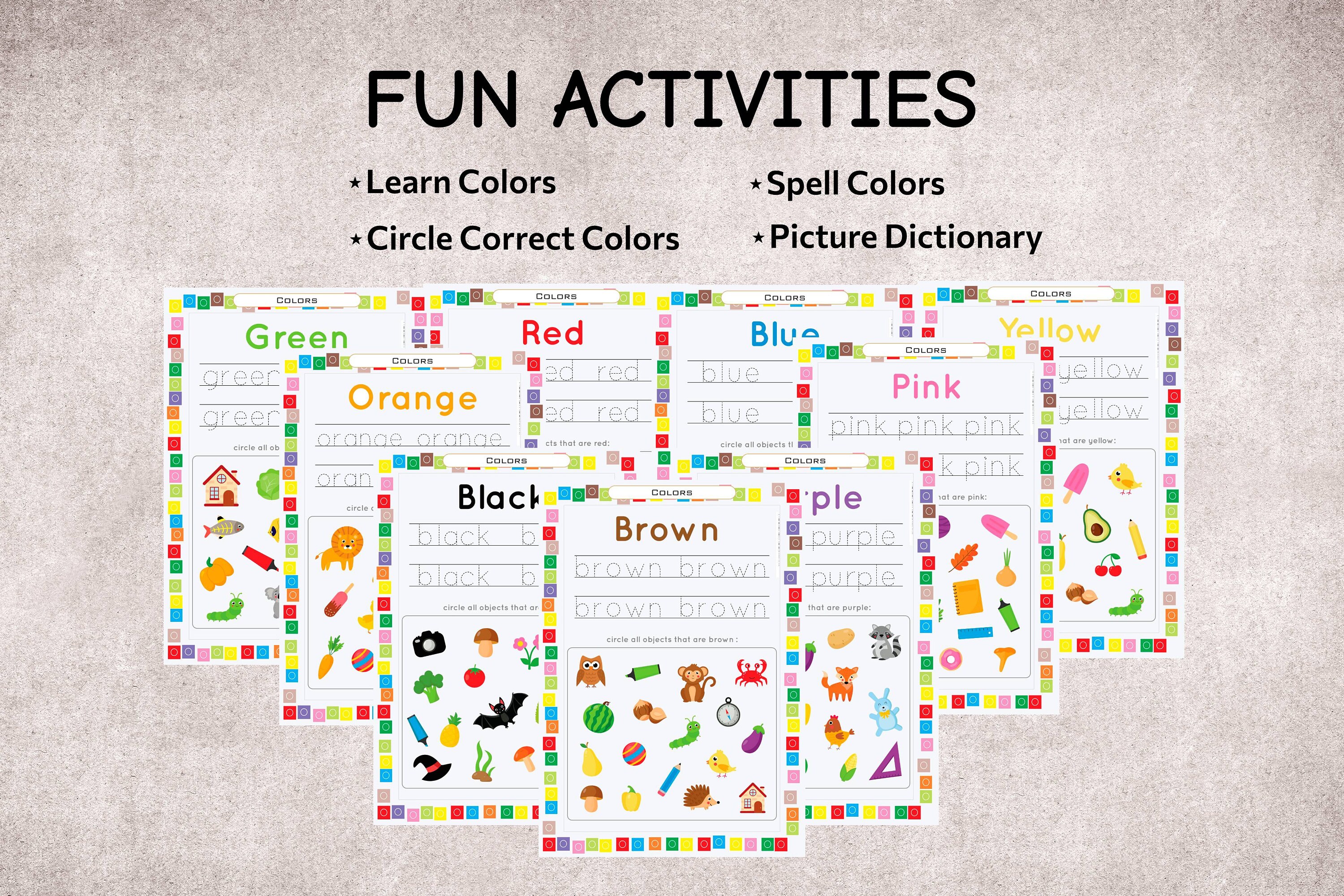 Printables Preschool Curriculum Color & Shapes Activity - Etsy