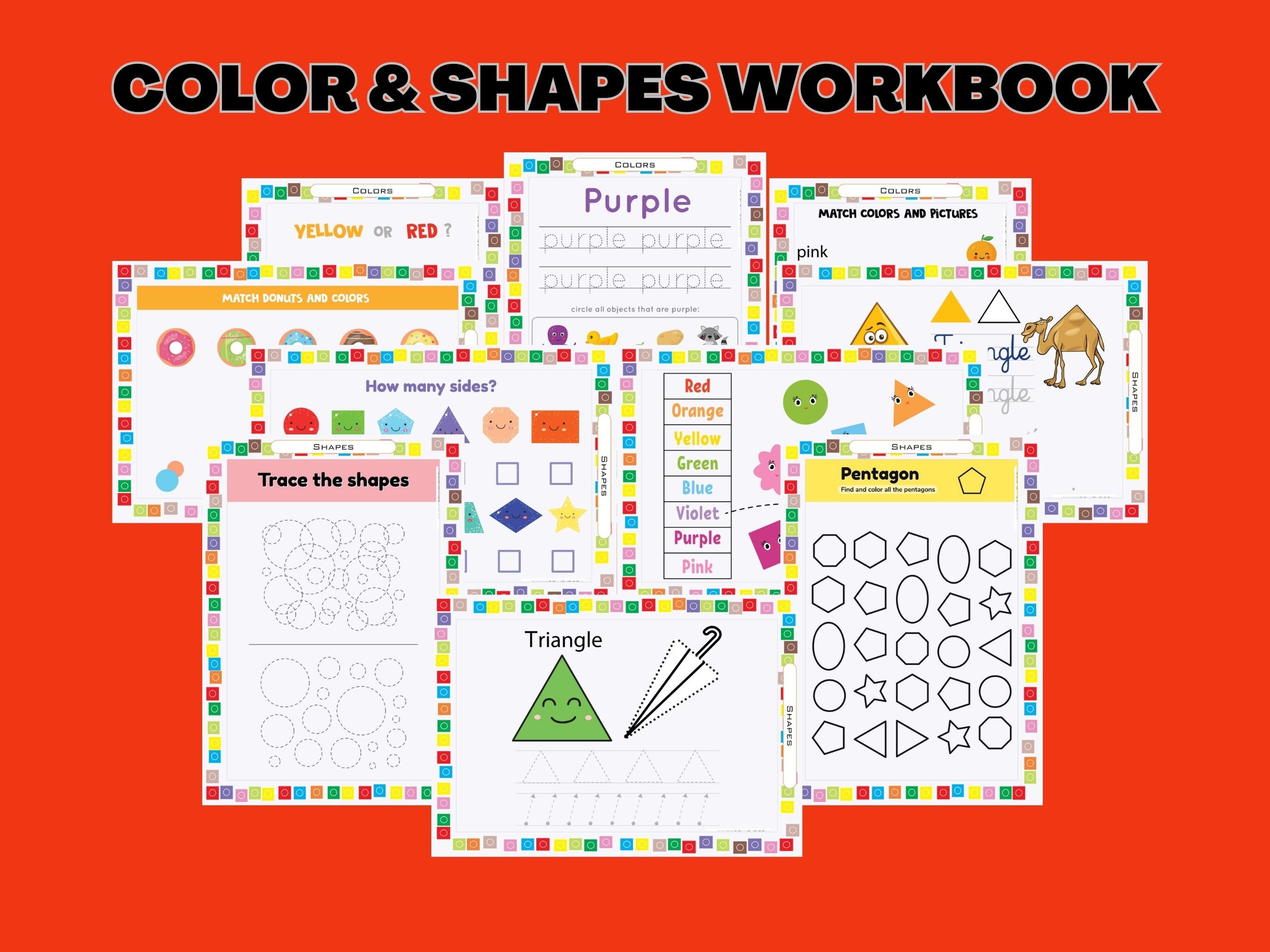 6 in 1 Preschool Pre-k Curriculum Workbook Writing Drawing Color Dot to ...