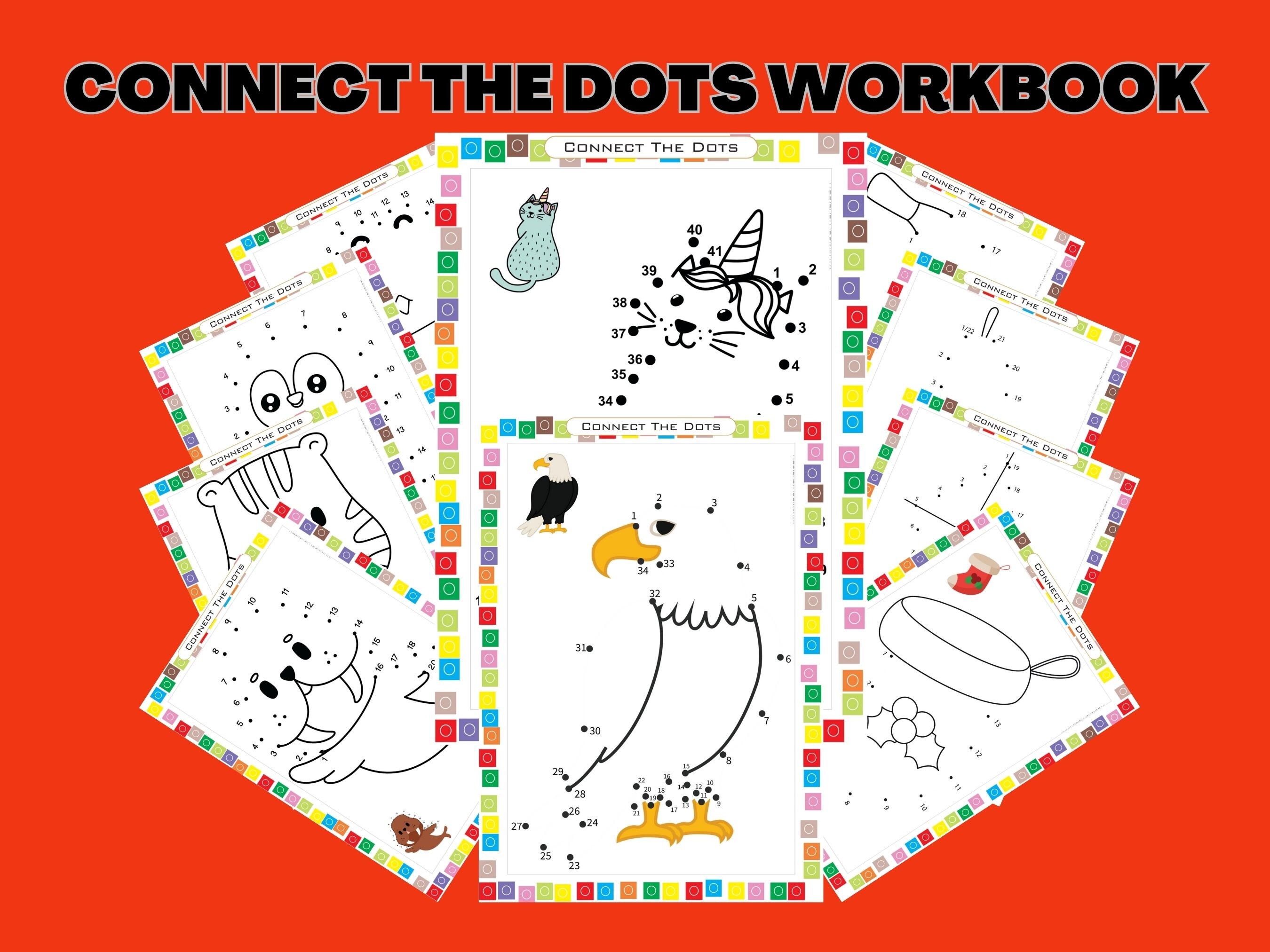 6 in 1 Preschool Pre-k Curriculum Workbook Writing Drawing Color Dot to ...