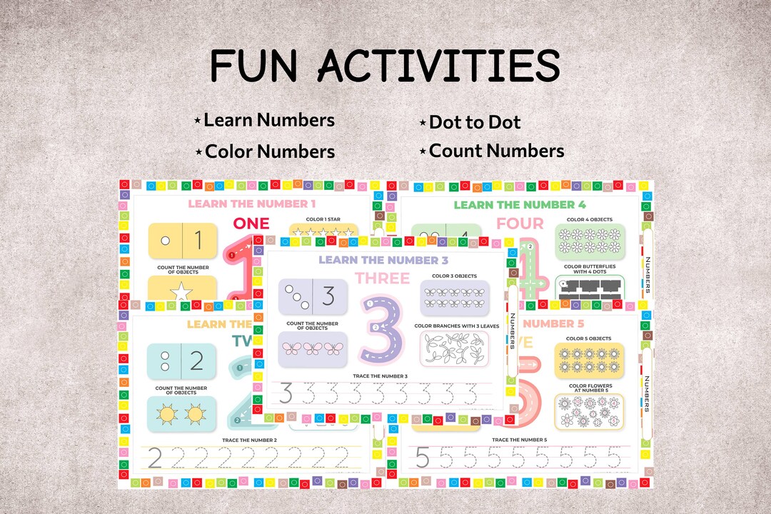 Printables Preschool Curriculum Learning Numbers Activity Workbook Dot ...