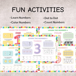Printables Preschool Curriculum Learning Numbers Activity Workbook Dot ...